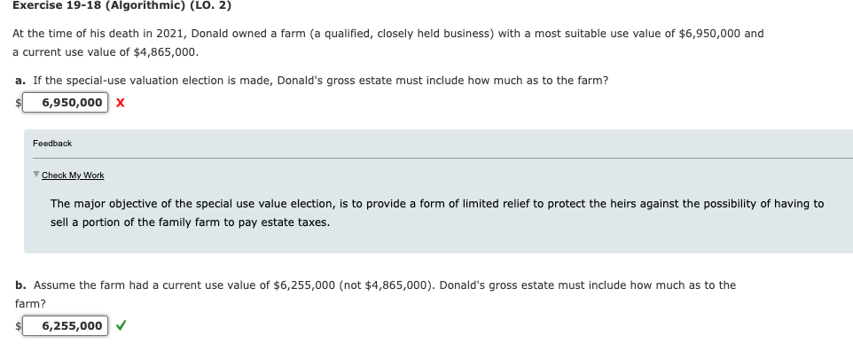 Solved At the time of his death in 2021, Donald owned a farm | Chegg.com