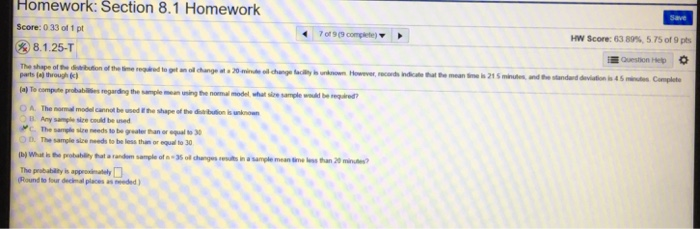 Solved Homework Section 8 1 Homework Score 0 33 Of 1 Pt Hv