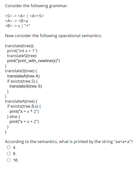 Solved Consider the following grammar. S − A ∣ A S | Chegg.com