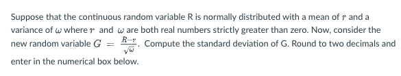 Solved Suppose that the continuous random variable R is | Chegg.com