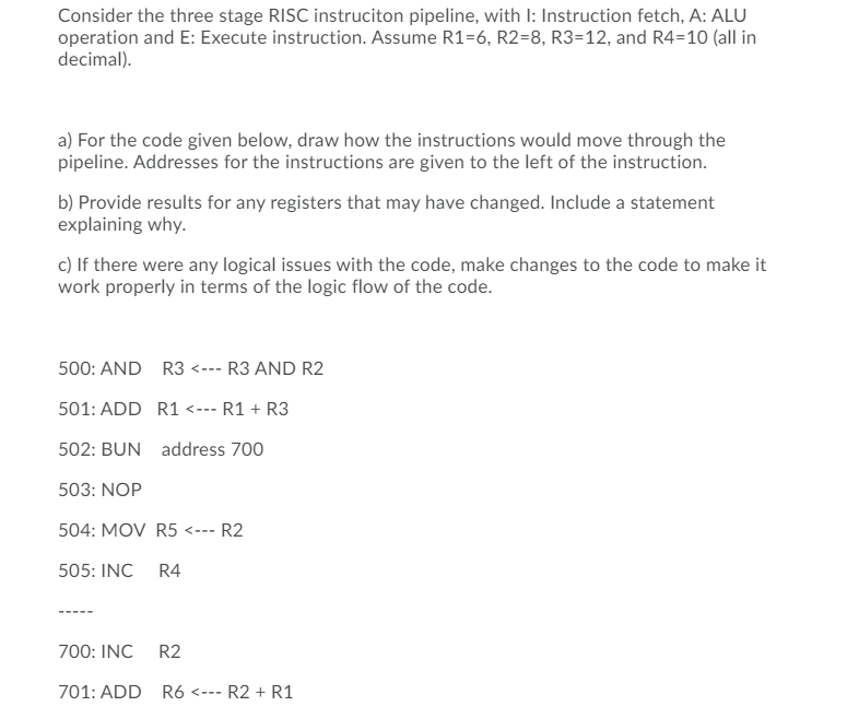 Solved Consider the three stage RISC instruciton pipeline, | Chegg.com