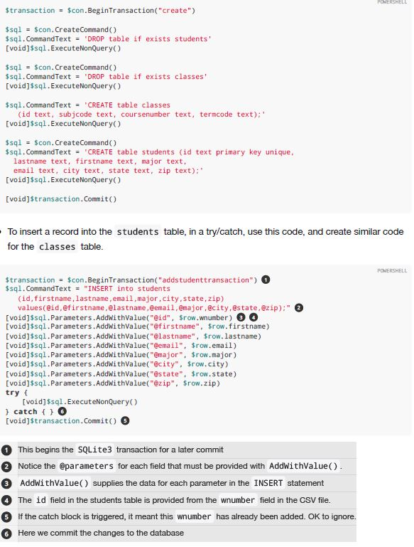 Lab 8: PowerShell Database Loader Introduction Lab 8 | Chegg.com