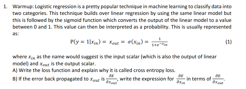 Solved Backpropagation to solve for an expression. I | Chegg.com