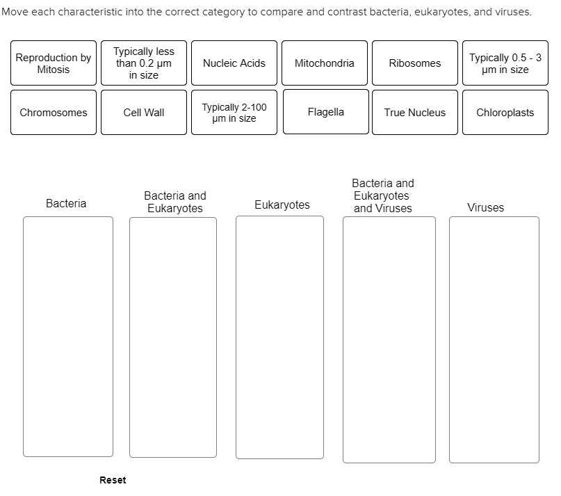 Solved Move each characteristic into the correct category to | Chegg.com