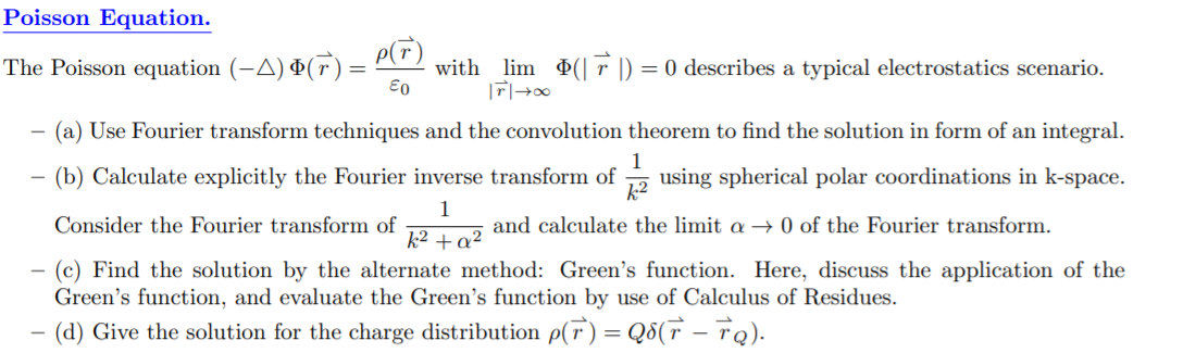Solved Poisson Equation. = r The Poisson equation (-A) (7) | Chegg.com