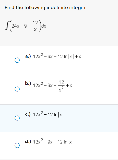 Solved Find the following indefinite | Chegg.com