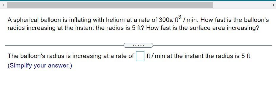 Solved A spherical balloon is inflating with helium at a | Chegg.com