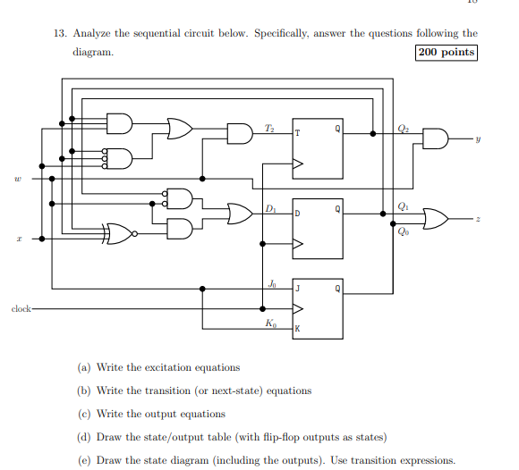 Solved 13. Analyze the sequential circuit below. | Chegg.com