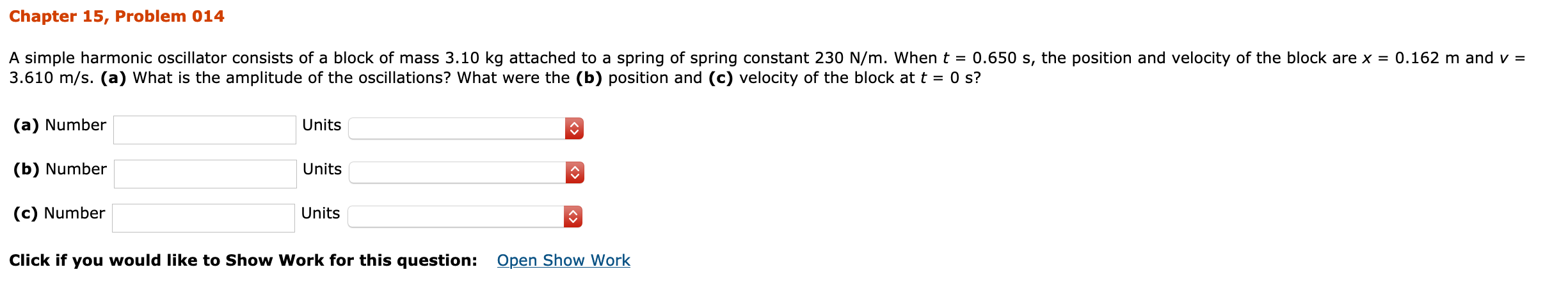 Solved Chapter 15, Problem 014 A simple harmonic oscillator | Chegg.com