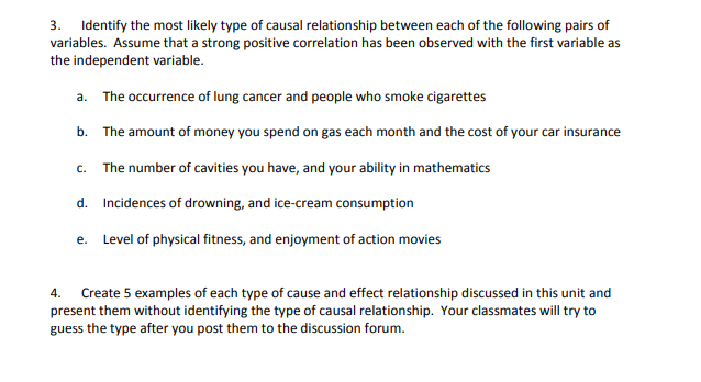 Solved 3. Identify the most likely type of causal | Chegg.com