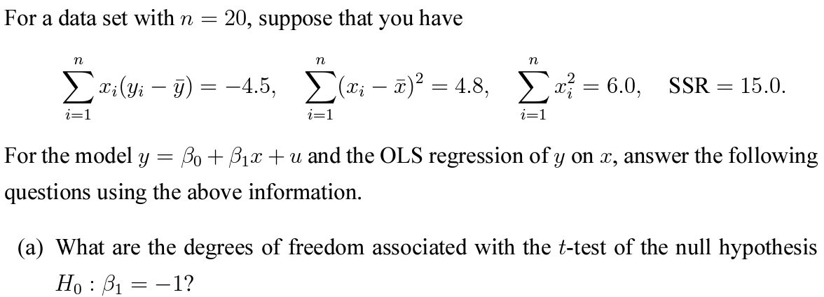 Solved C Calculate The Error Variance Estimate σ 2 D