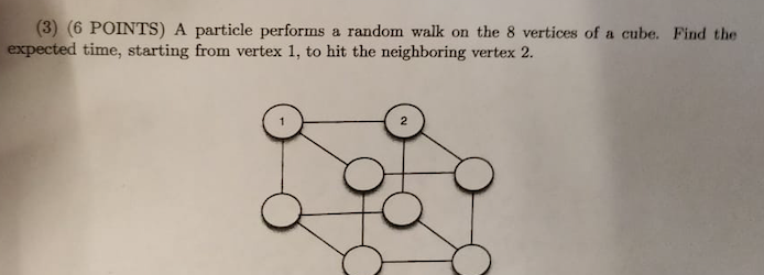 Solved (3) (6 POINTS) A particle performs a random walk on | Chegg.com