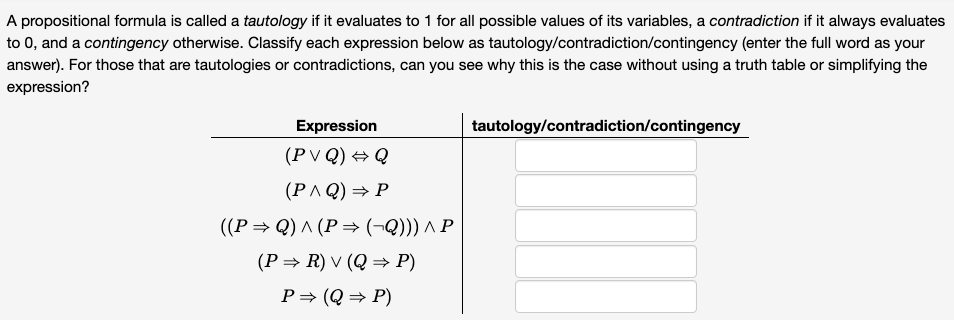 Solved A propositional formula is called a tautology if it | Chegg.com