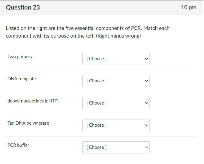 Solved Listed on the right are the five essential components | Chegg.com