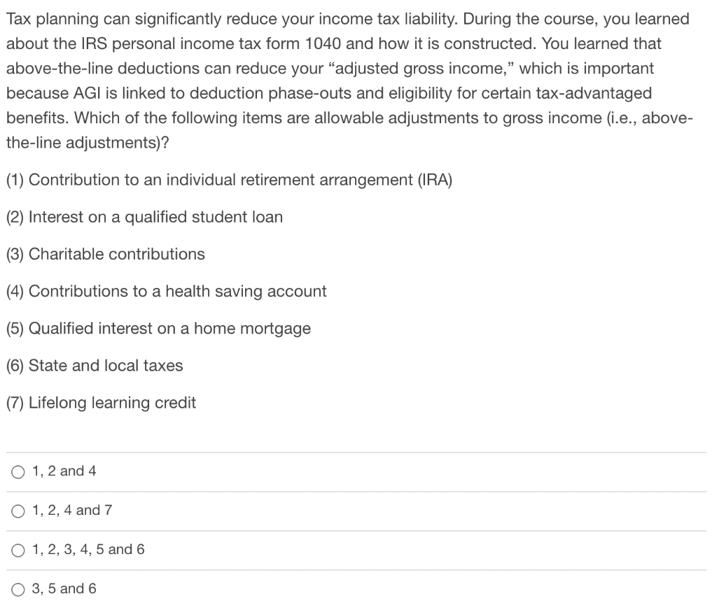 Solved Tax planning can significantly reduce your income tax | Chegg.com