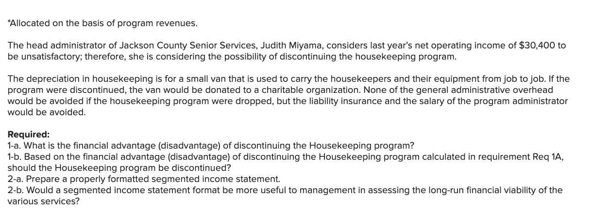 Solved Problem 13-19 (Algo) Dropping or Retaining a Segment | Chegg.com