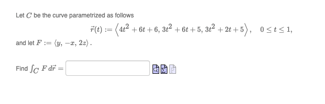 Solved Let C be the curve parametrized as follows F(t) == | Chegg.com