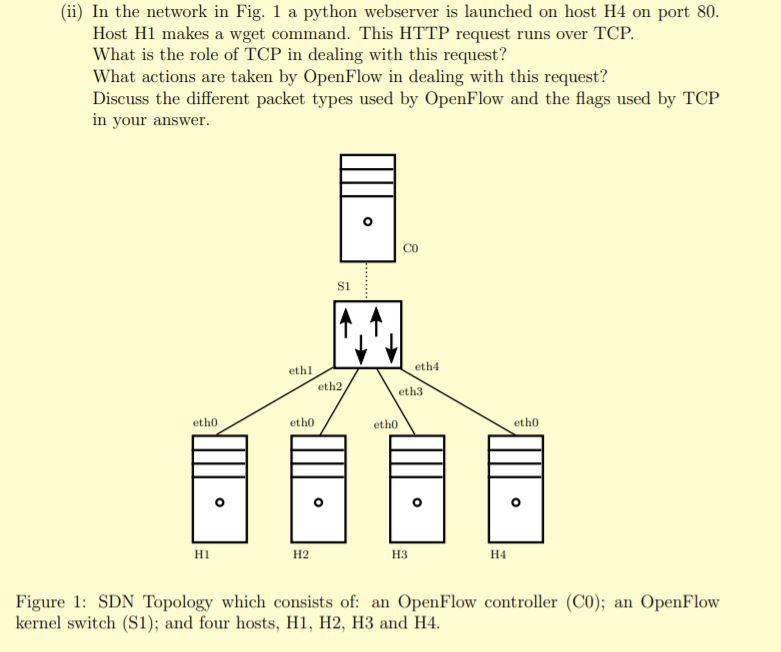 Solved (ii) In the network in Fig. 1 a python webserver is | Chegg.com