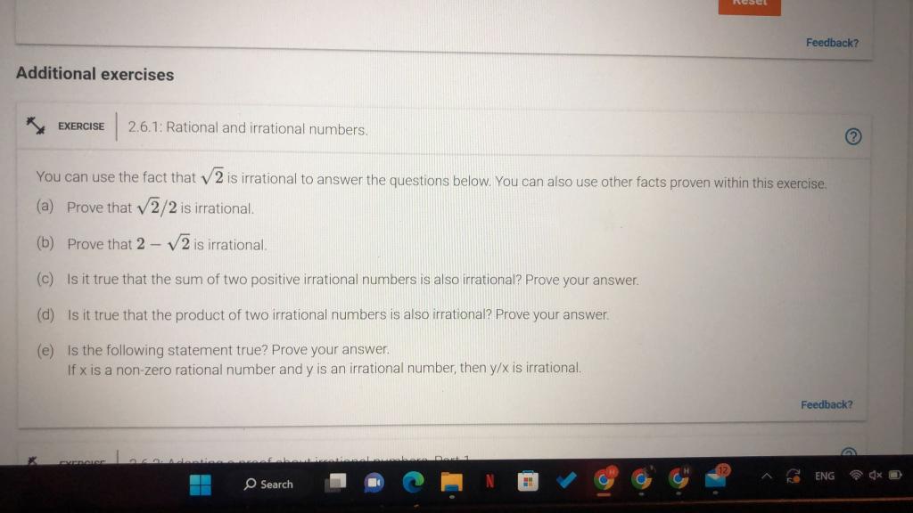 Solved You can use the fact that 2 is irrational to answer | Chegg.com