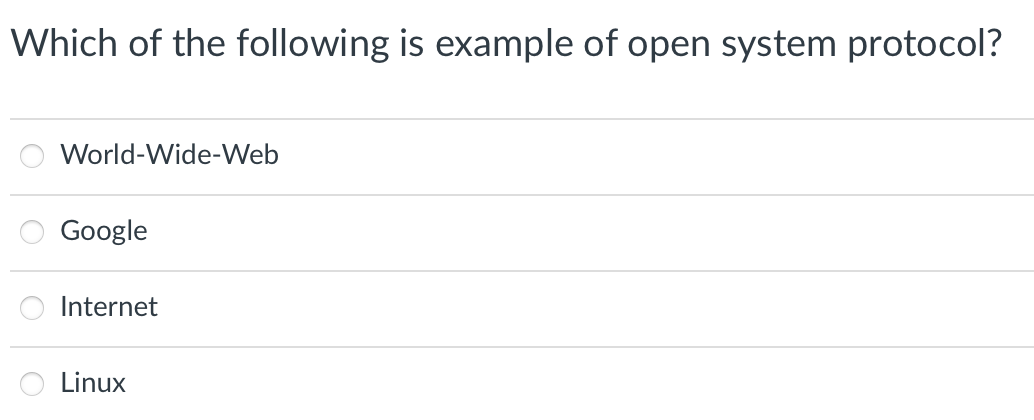 Solved Which of the following is example of open system | Chegg.com