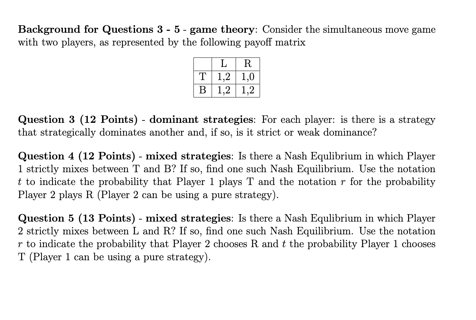 Solved Background for Questions 3 - 5 - ﻿game theory: | Chegg.com