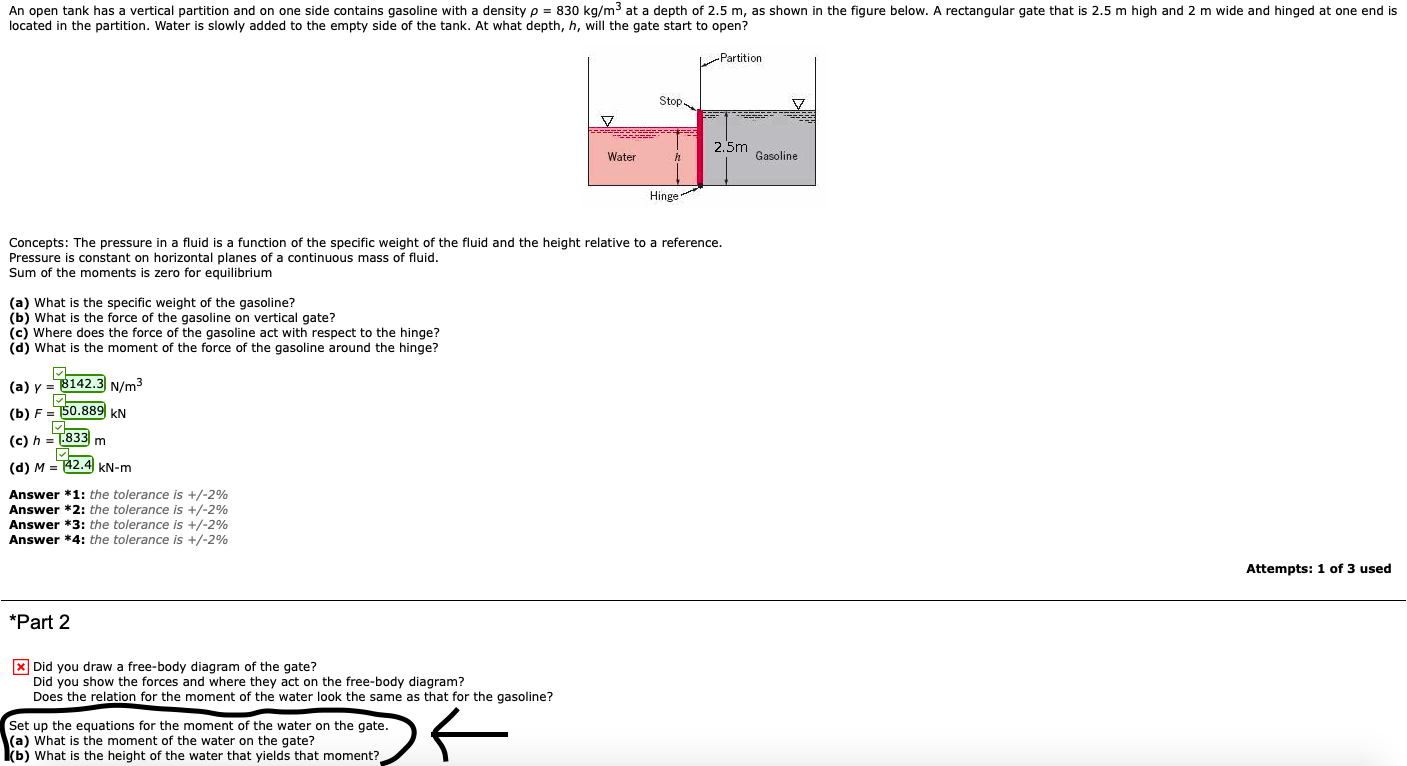 Solved An open tank has a vertical partition and on one side | Chegg.com