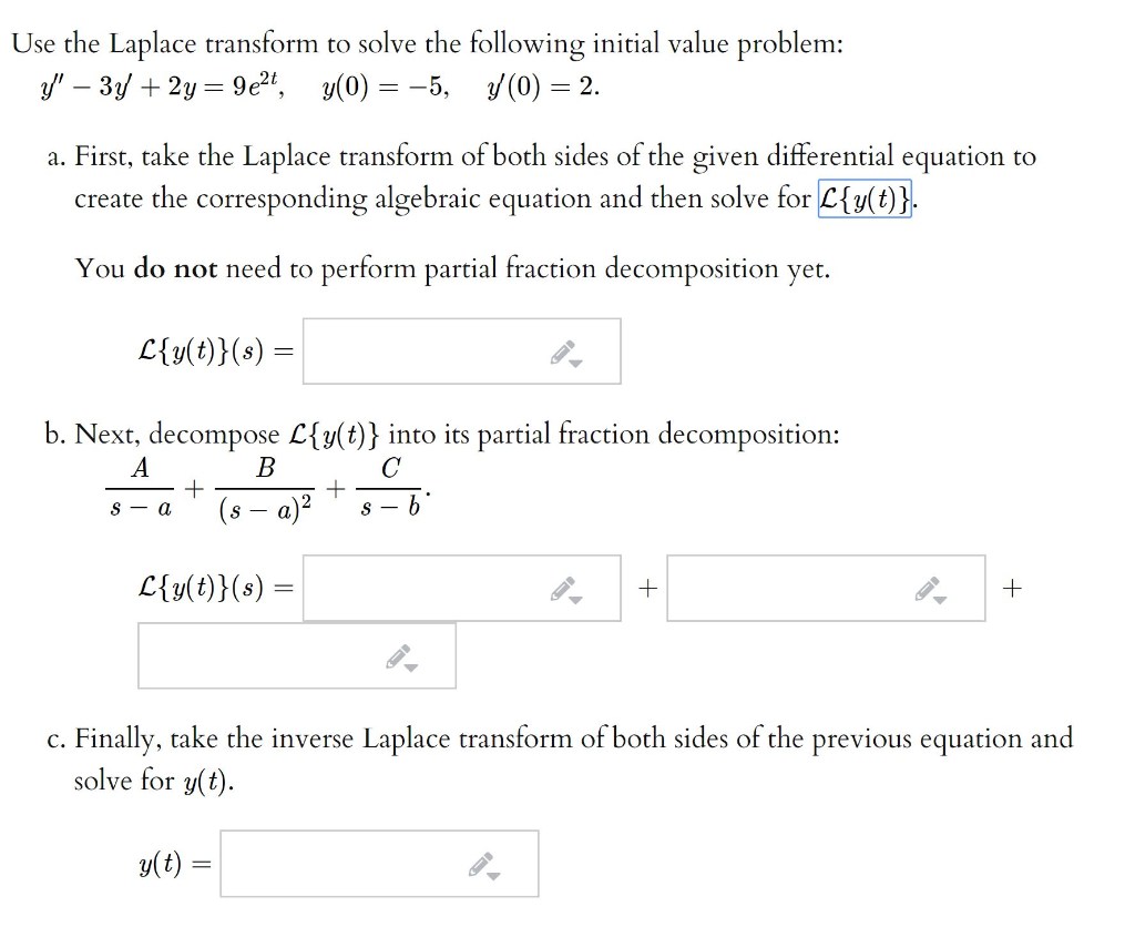 Solved Use the Laplace transform to solve the following | Chegg.com