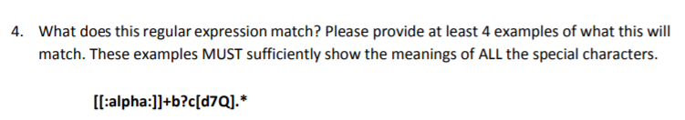 Solved Linux/Unix: Explain the does this regular expression | Chegg.com