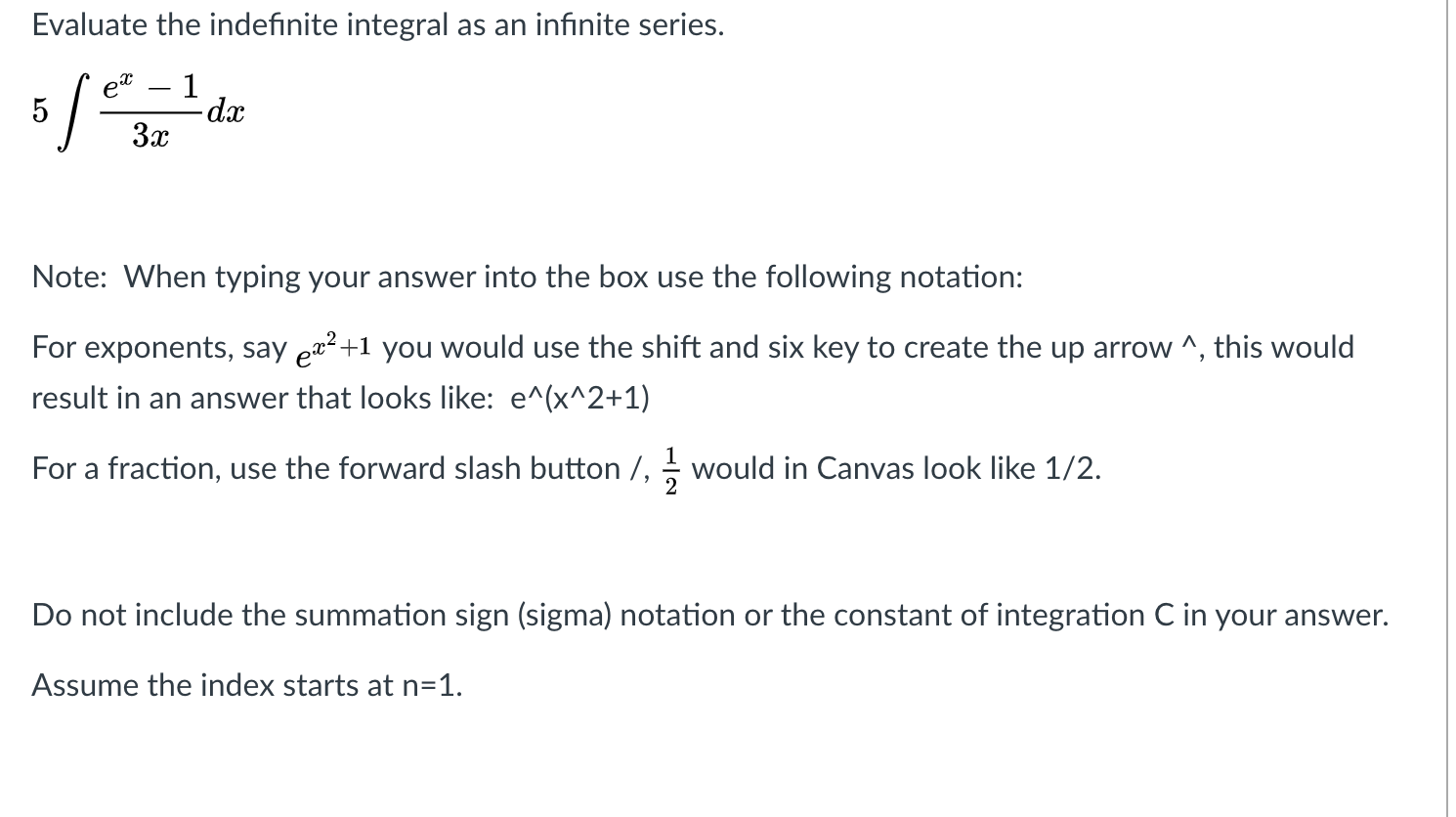 Solved Evaluate the indefinite integral as an infinite | Chegg.com