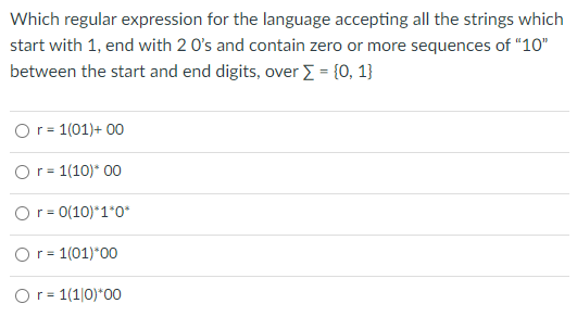 Solved Which regular expression for the language accepting | Chegg.com