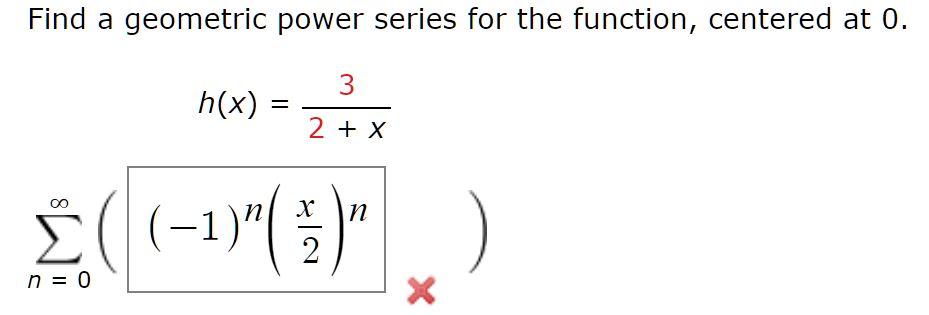Solved Find a geometric power series for the function, | Chegg.com