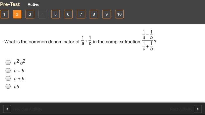 Solved Pre-Test Active 2 5 6 7 89 10 a b What is the common | Chegg.com