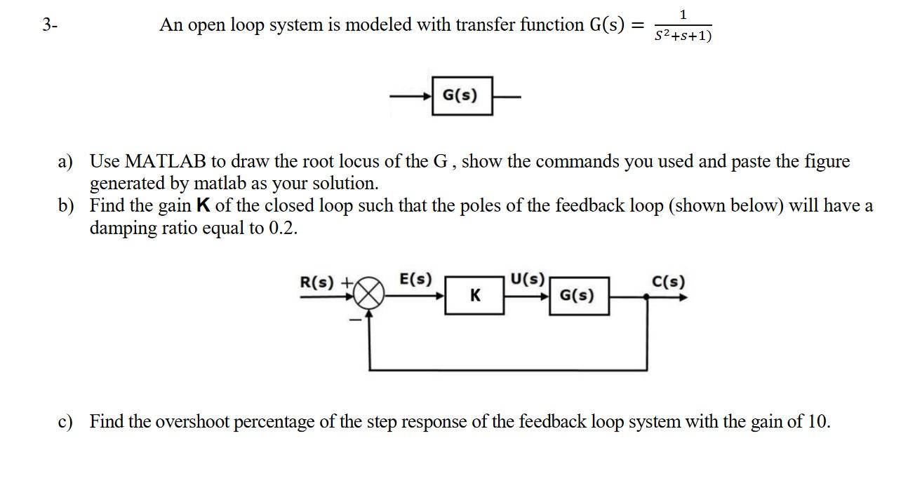 1 3 . 3- An open loop system is modeled with transfer | Chegg.com