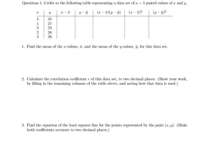 Solved Questions 1-3 refer to the following table | Chegg.com