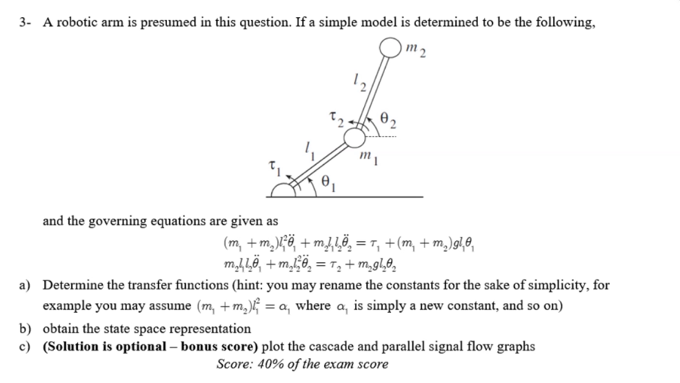 3- A robotic arm is presumed in this question. If a | Chegg.com