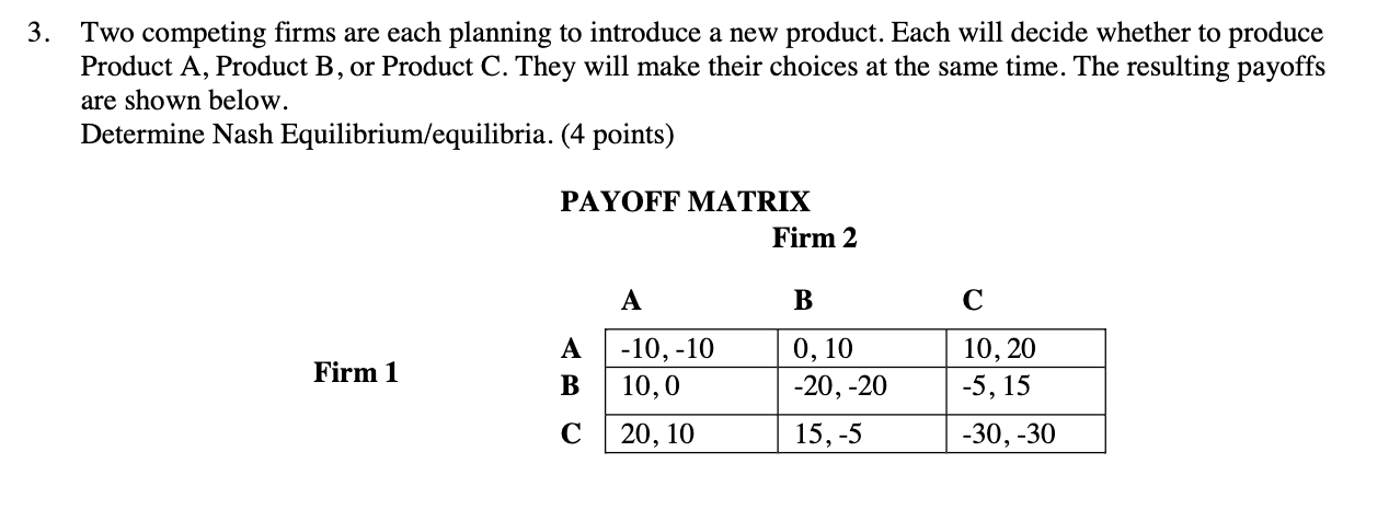 Solved 3. Two competing firms are each planning to introduce | Chegg.com