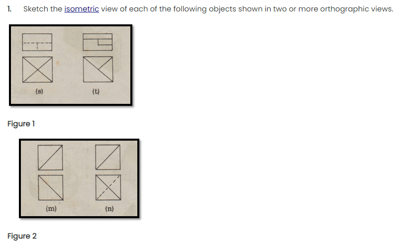 Solved 1. Sketch the isometric view of each of the following | Chegg.com