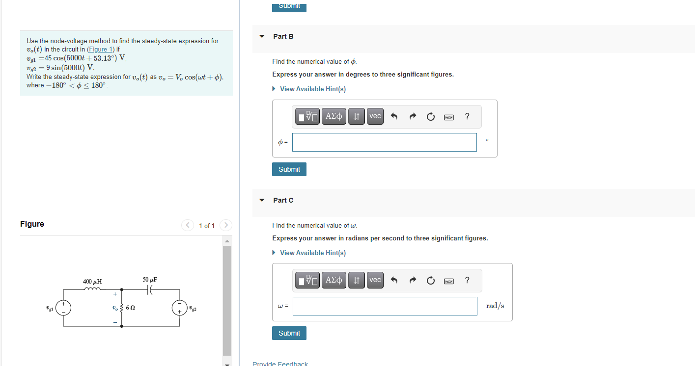 Solved Use the node-voltage method to find the steady-state | Chegg.com