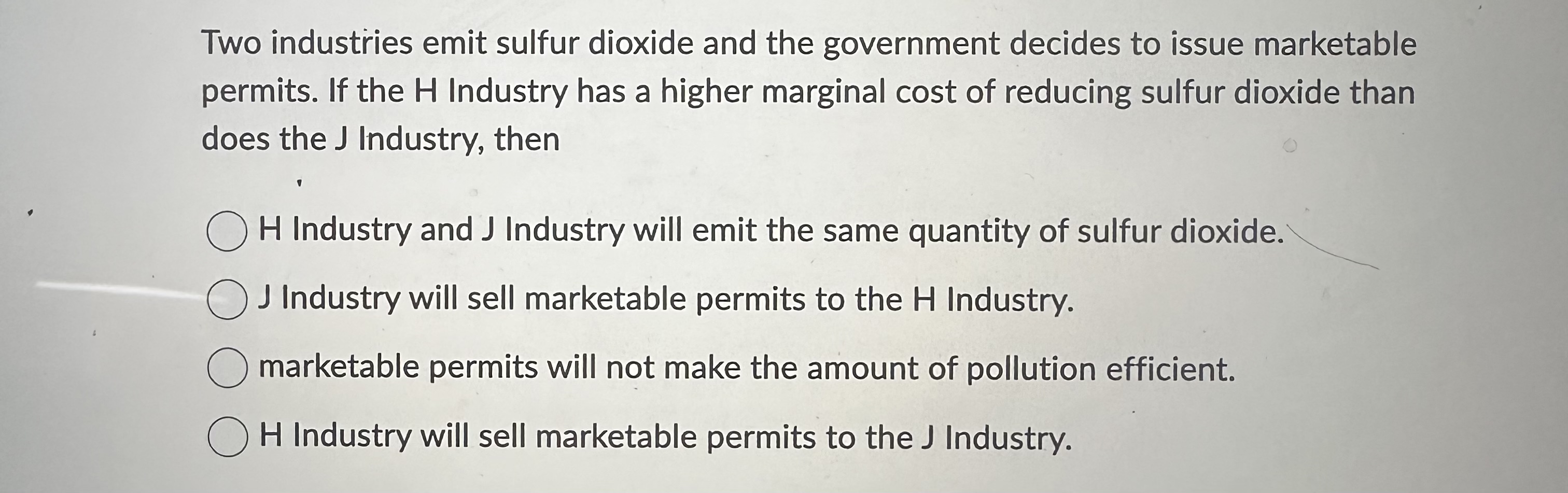 Solved Two industries emit sulfur dioxide and the government | Chegg.com