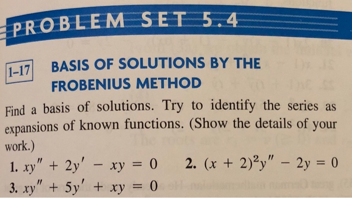 Solved PROBLEM SET 5.4 17 BASIS OF SOLUTIONS BY THE | Chegg.com
