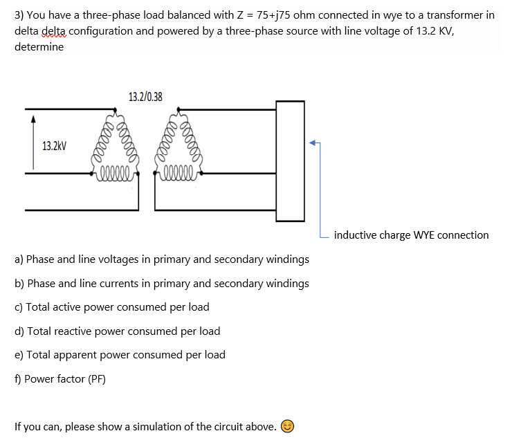 Solved 3) You have a three-phase load balanced with Z = | Chegg.com