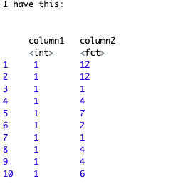 Solved I have this: column1 column2 w Ova 10 I want to | Chegg.com