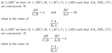 In ????ABC ﻿we have A1in(BC),B1in(AC),C1in(AB) ﻿such | Chegg.com