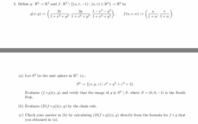 Solved 5. Define g: R, R3 and f: R3VKu, v,-1): (u, u) E R21+ | Chegg.com