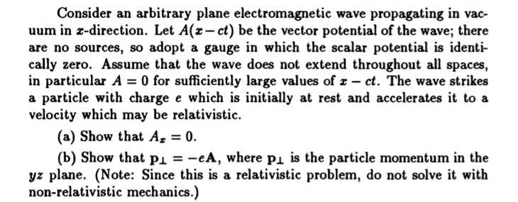 Solved Consider an arbitrary plane electromagnetic wave | Chegg.com