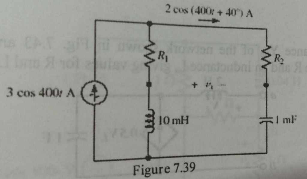 Solved 2 cos (400: +40) A R2 3 cos 400 A 10 mH Im Figure | Chegg.com