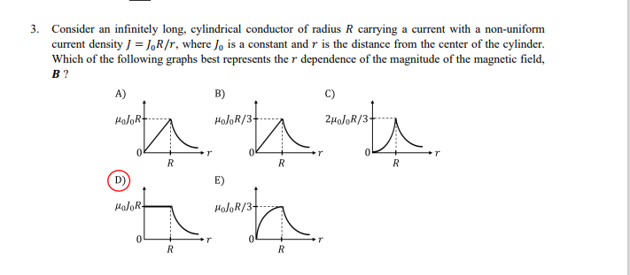 Solved Consider an infinitely long, cylindrical conductor of | Chegg.com