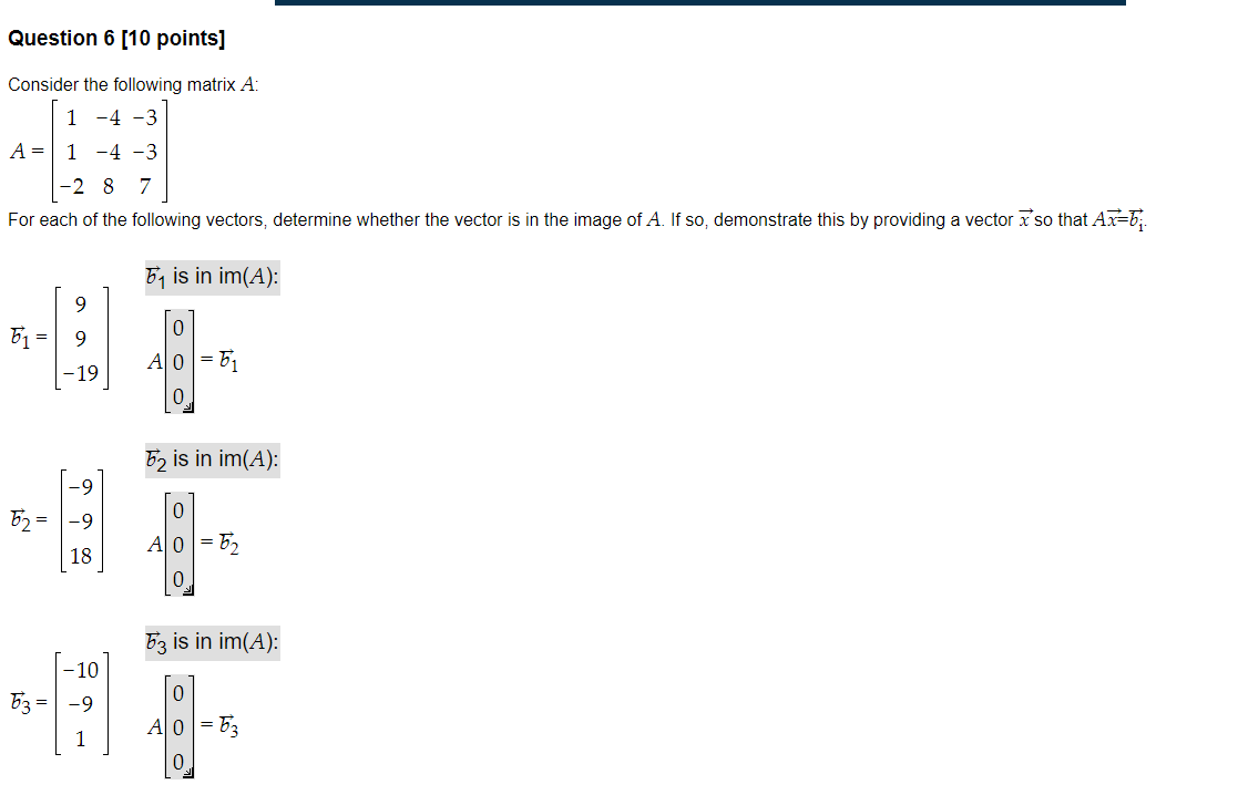 Consider the following matrix A : | Chegg.com