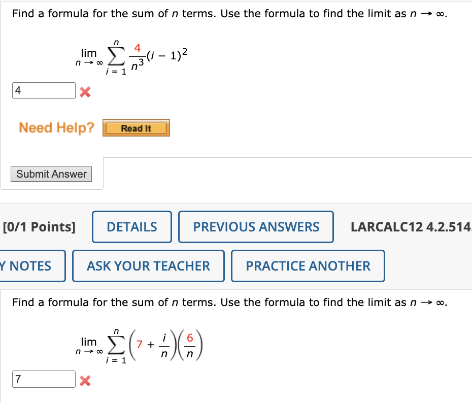 Solved Find a formula for the sum of n terms. Use the | Chegg.com