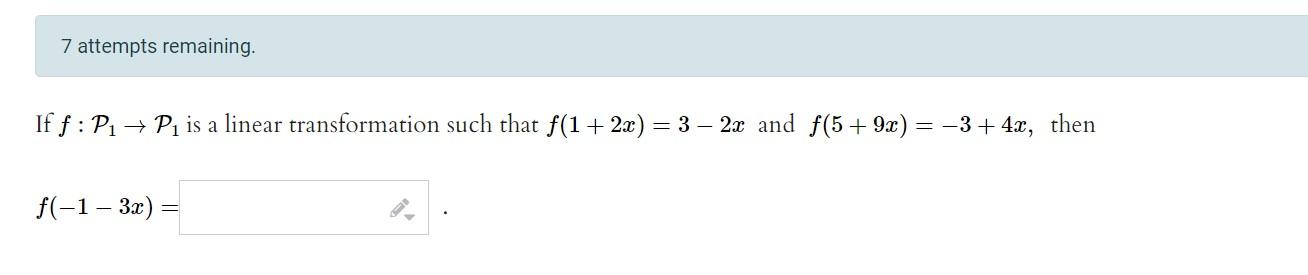 Solved If f:P1->P2 is a linear transformation such that | Chegg.com